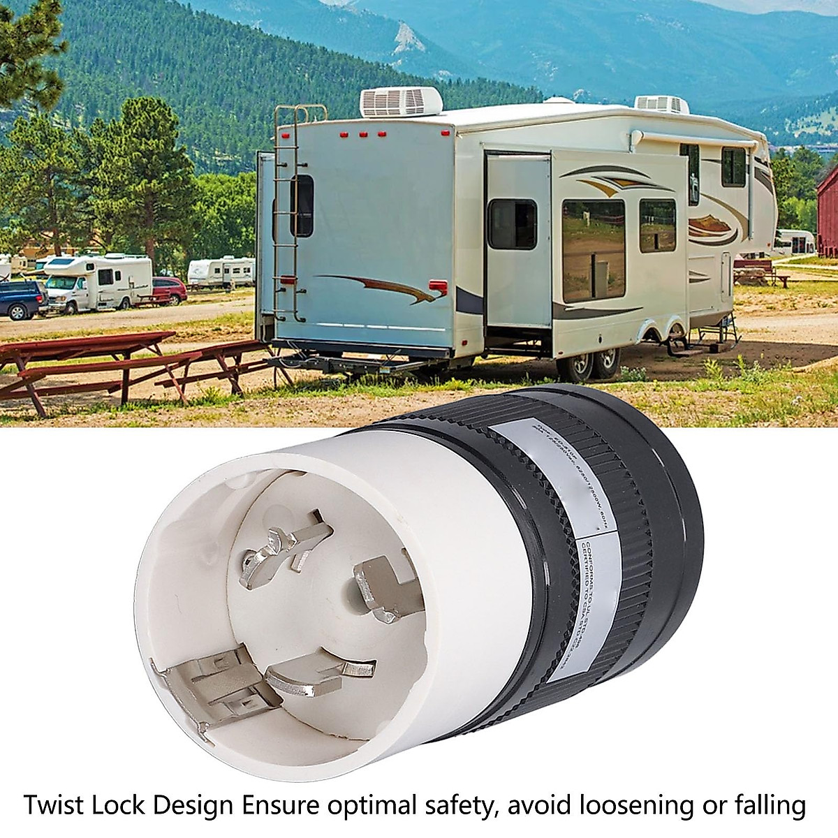 Locking Plug Twist Lock Plug 50A Generator Male Plug Connector 3 Pin 3 Pole 4 Wire Twist Locking Plug NEMA SS2 50P 125V 250VAC