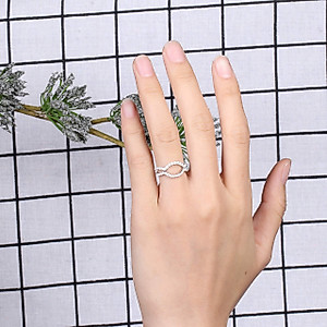 DovEggs Moissanite Wedding Band Half Eternity for Women 1.5mm G-H-I Color Heart Arrows Cut Moissanite Stackable Curved Half Band Anniversary Ring 14k Gold QUALITY Silver(8)