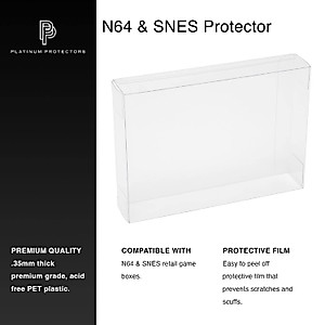Viturio Super Nintendo SNES & N64 Game Box Protector Cases (10 Pack) Clear Plastic .35mm