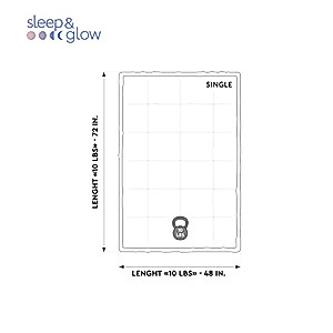 SLEEP & GLOW Cooling Weighted Blanket Premium 400 TC Cotton with Glass Beads & No Glue All Season Breathable Heavy Blanket - 10 LBS Single Size 48” x 72” (White)