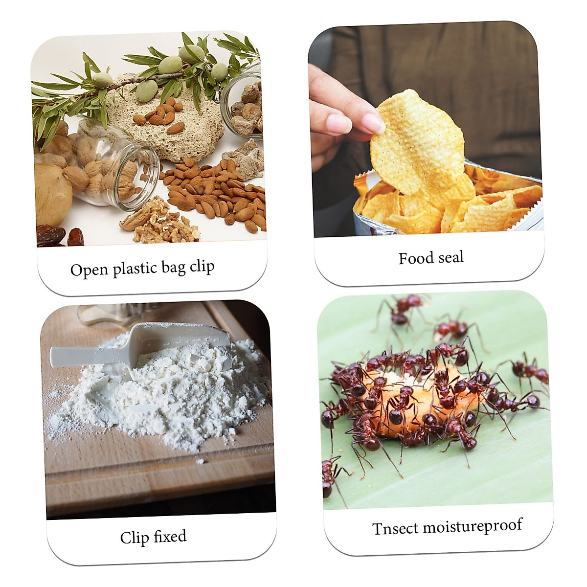 HOMSFOU 20 Pcs Sealing Clip Snack Sealer Clips for Sealing Bags Airtight Food Clip Snack Bags Clips Food Locking Clips Food Bag Clips Magnetic Bag Clip Snacks Heavy Storage Bag Plastic