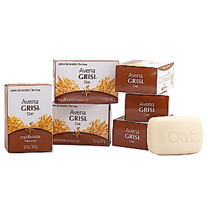 Grisi Oat Soap Cleansing Balancing Soap with Natural Oat Assists in Balancing your Skin and Moisturizing it Delicate, 6-Pack of 3.5 Oz Each Soap, 6 Soaps