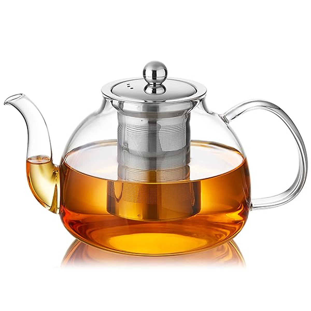 DOPUDO 40OZ (1200ML) Glass Teapot Tea Pot With Infuser, Glass Kettle For Stove Top, Tea Glass Pot, Glass Tea Cup With Infuser And Lid For Loose Leaf Tea Steeper, Microwave Dishwasher Safe