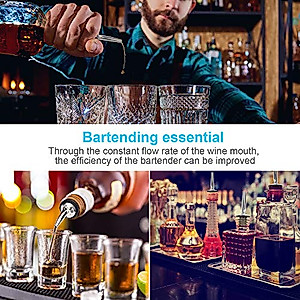 12PCS Liquor Bottle Pourers, Premium Liquor Pourers, Stainless Steel Olive Oil Spout, Speed Pour Spouts for Liquor Bottles, Bottle Pourers for Alcohol, with Sealed Dust Caps