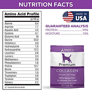 Step Above Proteins, Premium Collagen Gelatin Protein for Dogs, 3Lb