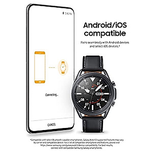 Samsung - Galaxy Watch3 Smartwatch 45mm Stainless - Mystic Blk -SM-R845UZKAXAR- (Renewed)