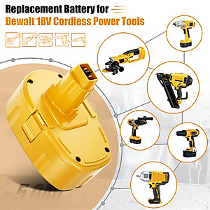 Bonacell 5.0Ah Replacement for Dewalt 18V Battery Compatible with Dewalt 18V 18 Volt Battery Replacement DC9096 DC9098 DC9099 DW9095 XRP Ni-Mh 2Pack