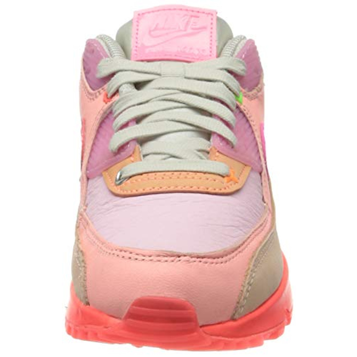 Nike Women's Air Max 90, Bright Crimson/Pure Platinum, 10.5