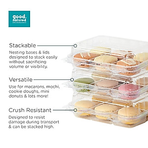good natured Macaron Alternative Plastic Container Pack of 250, 6 Compartment Food Storage for Macaron Display, Candy & Cookie Packaging - Ideal for Parties & Events