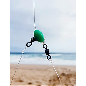 Cross-Line Swivels & T Bead Shape Pulley Slide Rig Rolling Swivels Fishing Hooks Connector Fishing Terminal Tackle (Black)