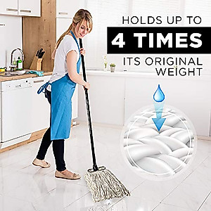 Fuller Brush Wet Mop – Absorbent & Professional Quality Cotton Yarn Floor Cleaner w/Steel Handle