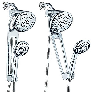 AquaDance Chrome AQUABAR High-Pressure 3-Way Spa Combo with Adjustable 18" Extension Arm for Easy Reach & Mobility Enjoy Luxury 6" Rain & Handheld Shower Head Separately or Together Finish