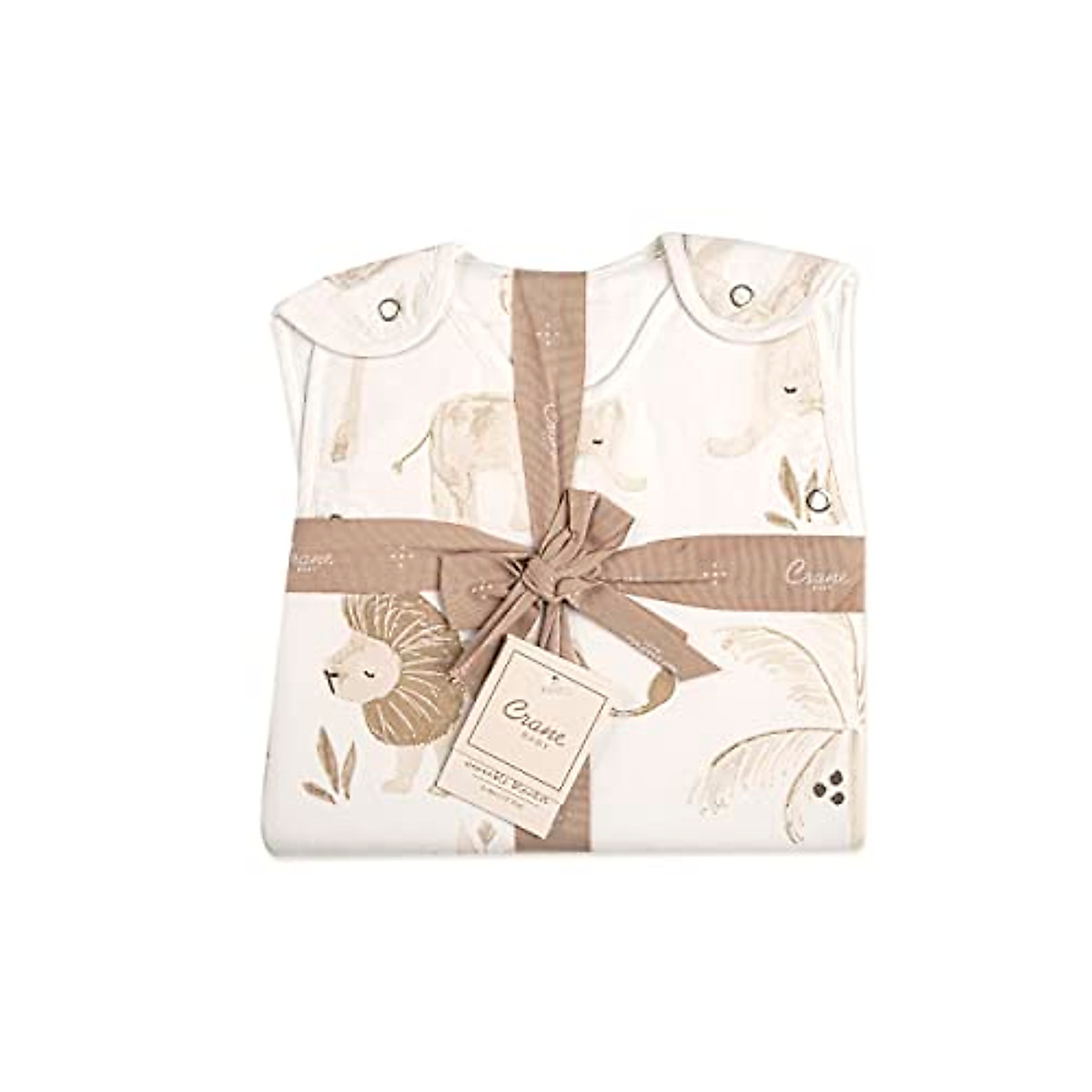 Crane Baby Wearable Blanket, Wearable Soft Cotton Baby Blanket for Boys and Girls 0-9 Months, Safari Animal, 19”w x 30”h