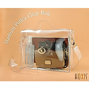 Clear Bag with Turn Lock Closure for Women Cross Body Handbags Stadium Approved