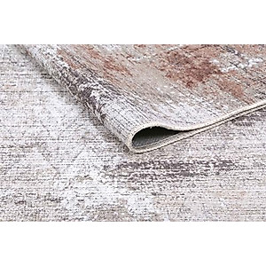 Home Culture Machine Washable Contemporary Area Rug, Low Pile for Livingroom, Dining, Kitchen, Office, Non Shedding, Pet Friendly (8'8''x12