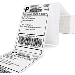Coopaty Direct Thermal Labels, 4"x6" Thermal Shipping Labels, 1000 Labels Fanfold Thermal Label Printer Paper Compatible with Zebra and Rollo (500 Labels/Stack, 2 Stacks)