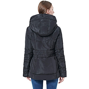 Orolay Women's Warm Winter Down Coat Hooded Puffer Jacket Black XL