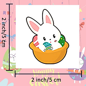 Partywind Luminous Easter Party Decorations, 24 Individually Wrapped Sheets Temporary Tattoos for Kids Easter Basket Stuffers, Easter Tattoo Stickers for Party Supplies