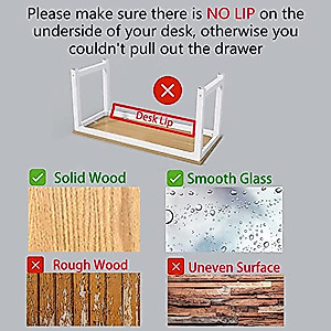 GGIANTGO Under Desk Drawer[Large], Self-Adhesive Under Desk Storage, Desk Drawer Organizer for Office Home Stationery