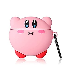 Cute Case for Apple Airpod 2nd Generation AirPods Case Cover 3D Kawaii Funny Food Design Silicone Shell Anti-Fall Cover for AirPods Charging Case for Girls Women Boy Men (AirPods 2/1, Pink Monster)