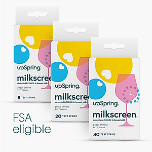 Upspring Milkscreen Test Strips to Detect Alcohol in Breast Milk - at-Home Test for Breastfeeding Moms, Simple Breast Milk Alcohol Dip Test with Accurate Results in 2 Minutes, 20 Test Strips