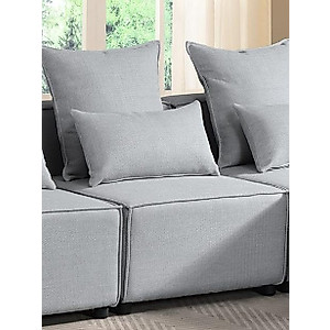 BIOEVER Modular Sectional Sofa,Convertible L Shaped 3 Seater Sofa with Removable Ottoman,Oversized Sectional Couches for Living Room,Modular Sectionals with Chaise,Corner Couch(Gray)