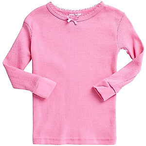 Sweet & Sassy Infant & Toddler Girls' 4-Piece Thermal Underwear Set, Size 18 Months, Hot Pink/Medium Pink