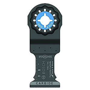 BOSCH OSL114C 1-Piece 1-1/4 In. Starlock Oscillating Multi Tool Metal & More Carbide Extreme Plunge Cut Blade for Cutting Iron Bar, Metal, Wood with Nails, Drywall and Tile