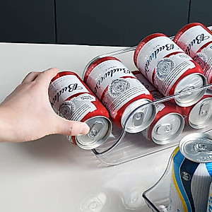 Clear Soda Can Organizer for Fridge, Kitchen, Pantry, Cabinets, Countertop Beverage Holder Set of 1