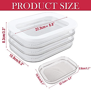 BuleVina Triple Layer Deli Meat Container Set for Fridge, 1.6L BPA-Free Cold Cut Storage with Lid 3 Tier Food Organizer Saver Refrigerator for Cheese, Ham, Sandwich, Lunch, Stackable, Airtight