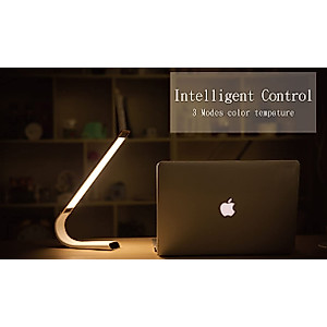 Ivomax Cordless Multi-Function LED Desk Lamp - Rechargeable 1800mAh Li-Ion Battery Powered - Reduces Eye Strain, 3 Modes, 18 Light Settings, Compact and Portable Design