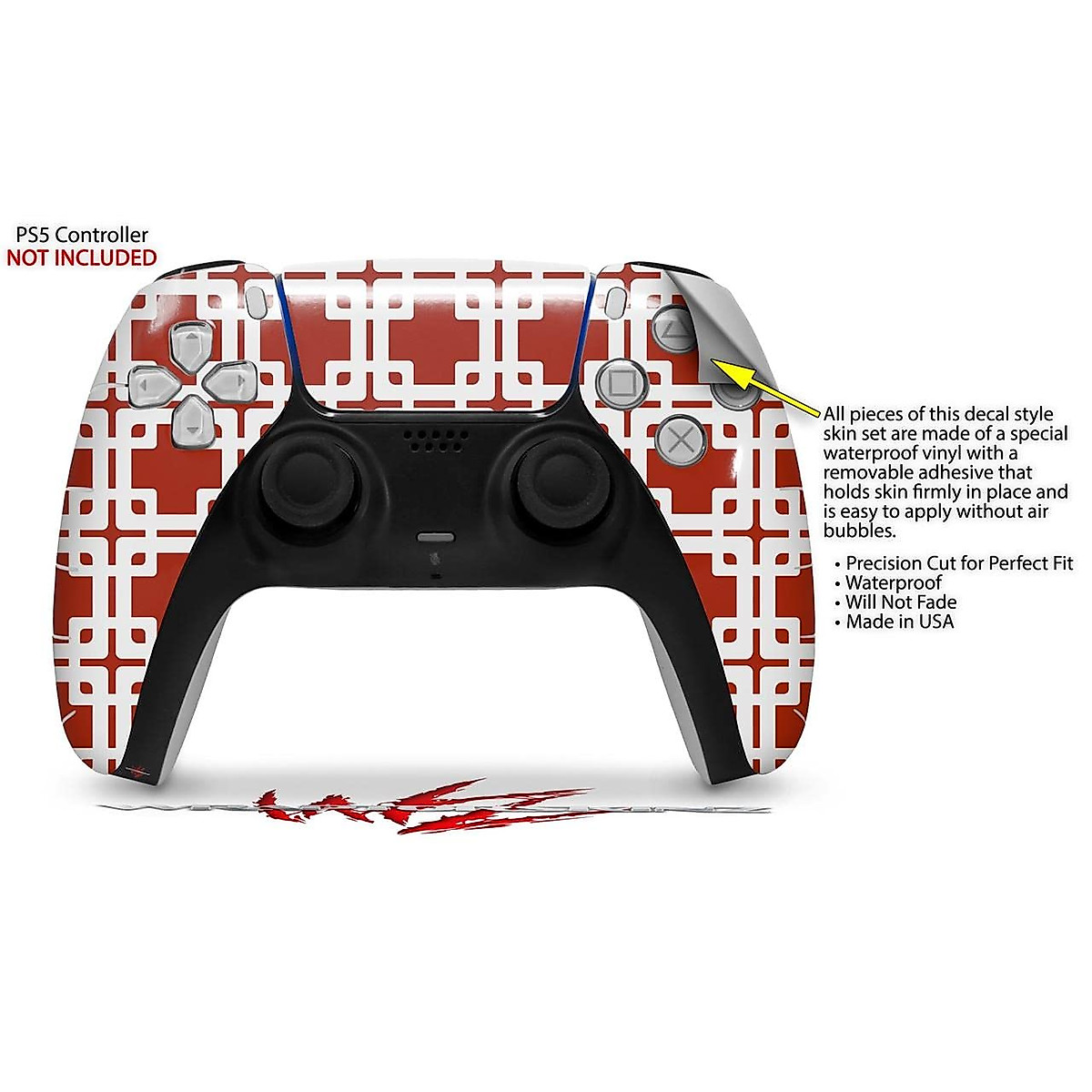 WraptorSkinz Skin Wrap compatible with Sony PS5 DualSense Controller Boxed Red Dark (CONTROLLER NOT INCLUDED)