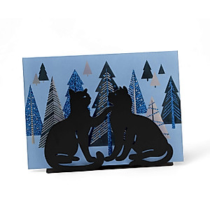 Mango Steam Tabletop Napkin/Tissue & Letter Holder For Home, Kitchen, Restaurants (Cat, Black)