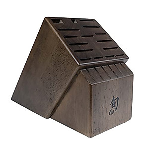 Shun Cutlery 22-Slot Knife Block (Dark), Made from Beautiful Dark-Stained Wood, Authentic, Japanese Universal Knife Block, Knife Holder for Kitchen Counter