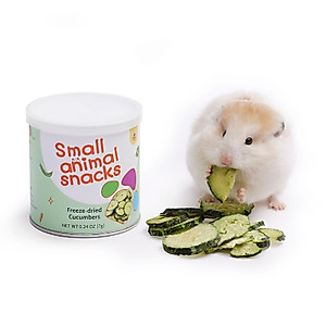Niteangel Hamster Snack & Treats Toy - Small Animal Natural Treat for Dwarf Syrian Robo Hamsters Gerbils Mice Lemmings Degus or Other Small-Sized Pets (Freeze-Dried Cucumbers)