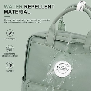 WEPOET Small School Backpacks For Travel,Cute Waterproof Bookbag For Teens Girls,Lightweight 14 inch Laptop College Back Packs Men,Aesthetic High School Bag(Light Green)