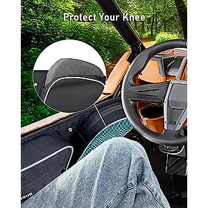 BELINOUS UTV Side Door Bag Compatible with RZR, Front Door Storage Bag with Knee Pad Compatible with Polaris RZR 2014-2023 XP XP4 Turbo 1000 900 (Black)