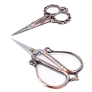 BIHRTC Vintage European Style Stainless Steel Auspicious Clouds and Plum Blossom Scissors Sewing Shears DIY Tools for Needlework,Embroidery, Sewing, Craft, Art Work & Everyday Use