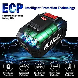 DSANKE 20V 6.0Ah Lithium-Ion Battery Replace for KIMO 20V Battery, Compatible with KIMO 20V Drill Driver, Leaf Blower, Angle Grinder, Reciprocating Saw, Oscillating Tool, Brad Nailer,Fast Charge