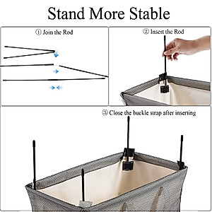 Haundry 2 Pack Light and Dark Laundry Hamper with Extended Handles, 2Pcs/Set Tall and Slim Separator Laundry Baskets, Large Foldable Laundry Organizer for Clothes, Beige