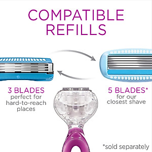 Schick Hydro Silk 3 Razors for Women with 2 Razor Blades Refills