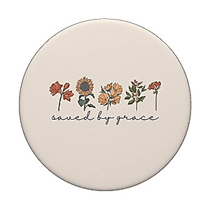 Saved By Grace Christian Bible 2:8 Ephesians Wildflowers PopSockets Standard PopGrip