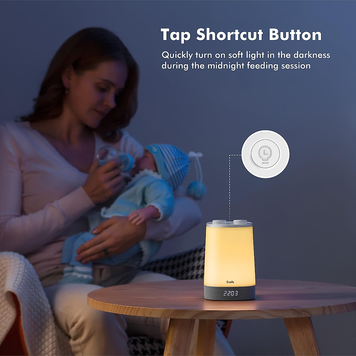 Baby Sleep Sound Machine Maker Okay to Wake White Noise Hushh Soother Trainer, Night Light Speaker with Alarm Clock, App Control, Timer Nursery Toddler Registry Kid Adult Bedroom Decor Home Essential