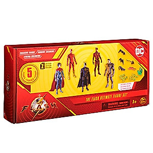 DC Comics, The Flash Ultimate Figure Set (Amazon Exclusive), 5 Action Figures with Accessories, 4-inch Collectible Kids Toys for Boys and Girls 3+