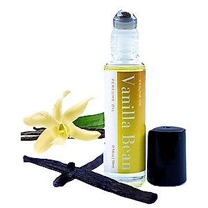 Vanilla Bean All Natural Pure Essential Oil Perfume Roll On with Organic Pure Jojoba Oil, Made in California
