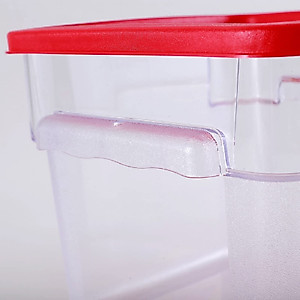 Hakka 6 Qt Commercial Grade Square Food Storage Containers With Lids,Polycarbonate,Clear - Case of 5