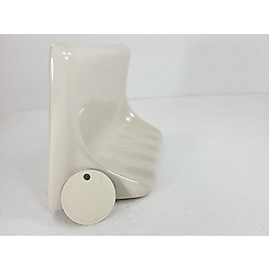 Beige Bone Almond Ceramic Soap Dish Shower Tray Tile in Installation Vintage Mid Century Modern Retro