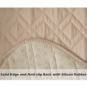 Ameritex Couch Sofa Slipcover 100% Waterproof Nonslip Quilted Furniture Protector for Dogs, Children, Pets, Machine Washable (Beige, 68")