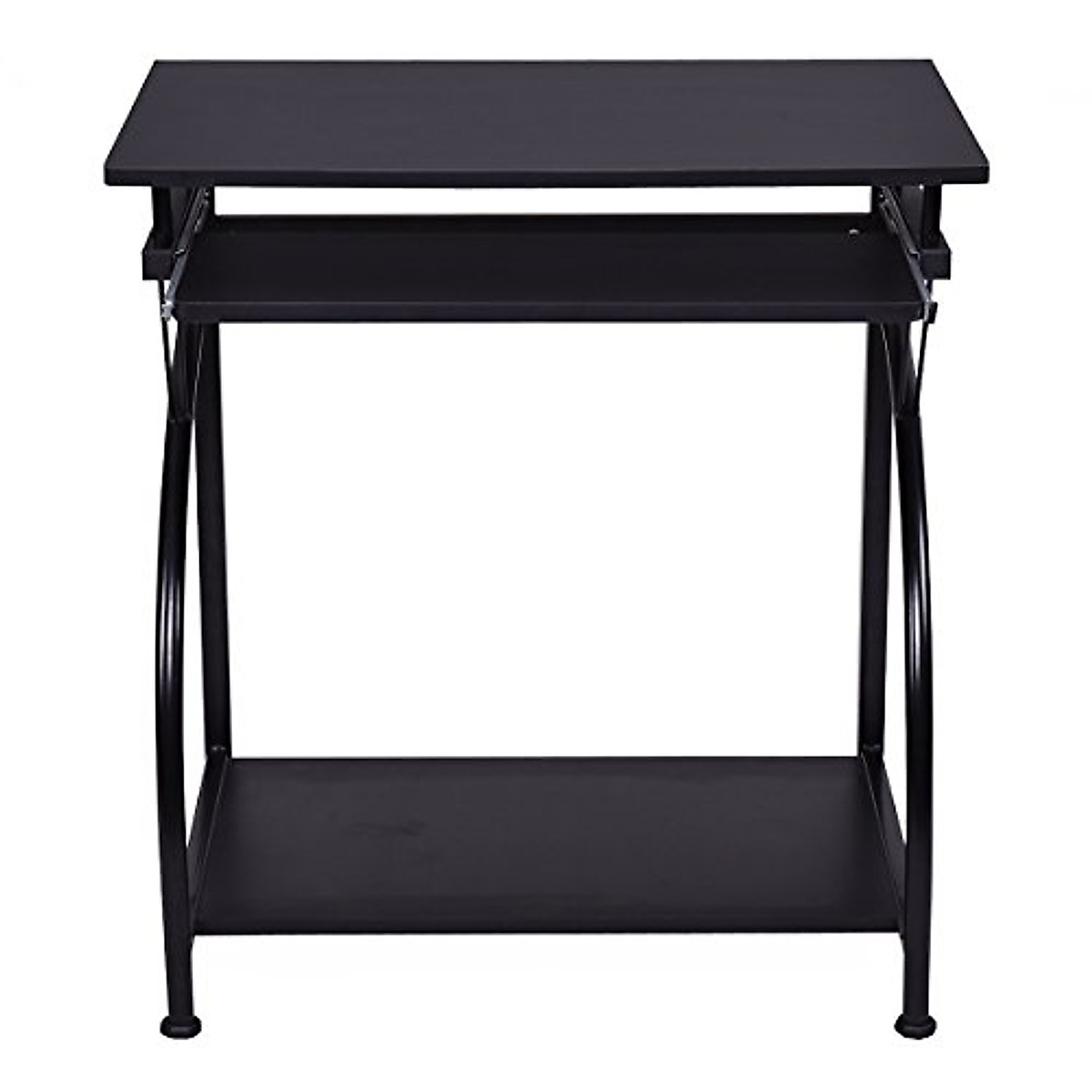 ADTEST , Gaming Table with Movable Keyboard Tray& CPU Holder, Workstation Made of P2 Environmental Material, Black