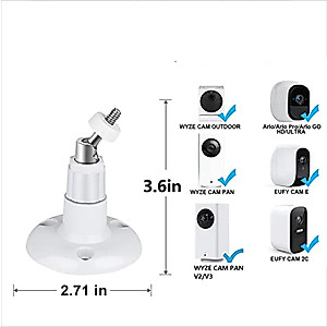 3 Pack Adhesive Wall Mount for Ring Camera&Stick Up Cam Battery&Indoor Cam,360 Degree Adjustable Mounting Bracket,Ceiling Mount Kit for Ring Plug-in HD Security Cam Without Drilling